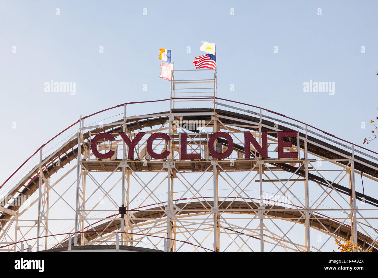 Cyclone Roller Coaster Coney Island Stock Photos & Cyclone Roller ...