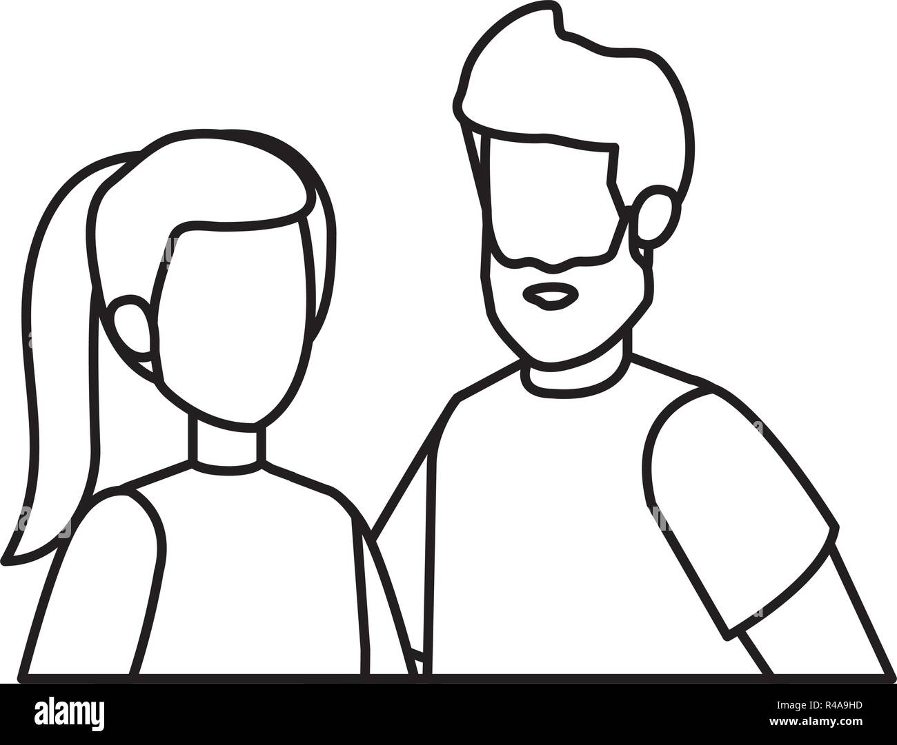 couple avatar characters icons vector illustration design Stock Vector ...