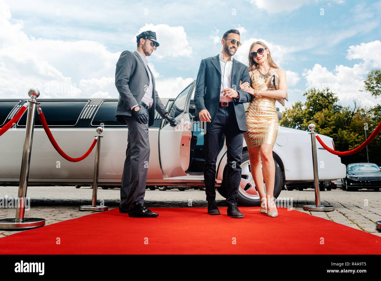 The rich woman with chauffeur hi-res stock photography and images - Alamy