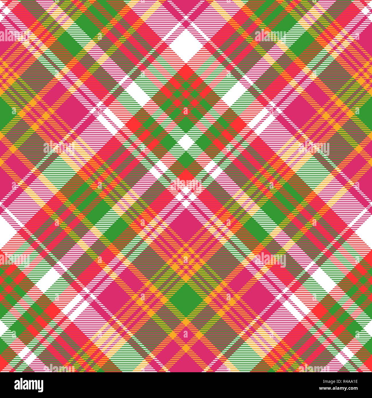 Pink color check plaid seamless pattern. Vector illustration Stock ...