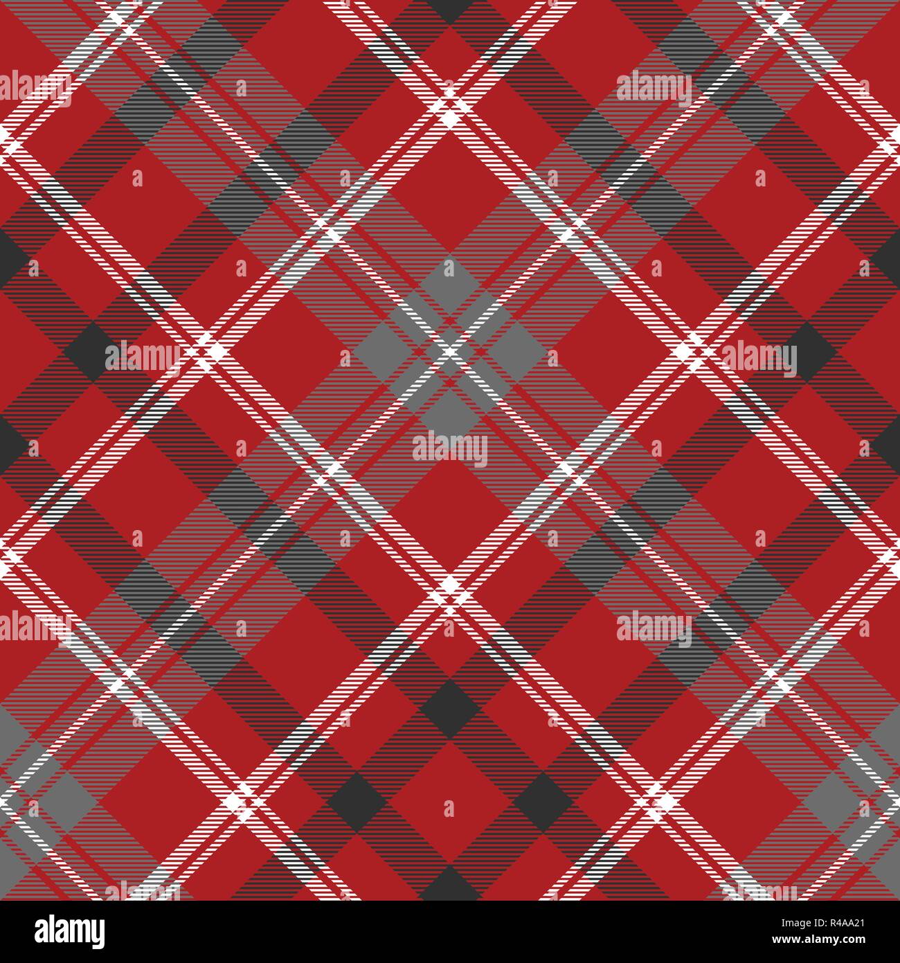 Red check plaid seamless fabric texture. Vector illustration Stock ...