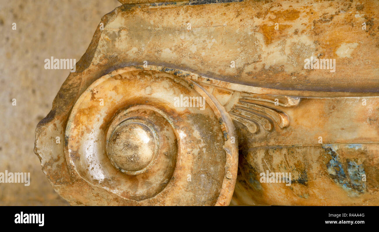 Ionic capital of an ancient Greek column Stock Photo - Alamy