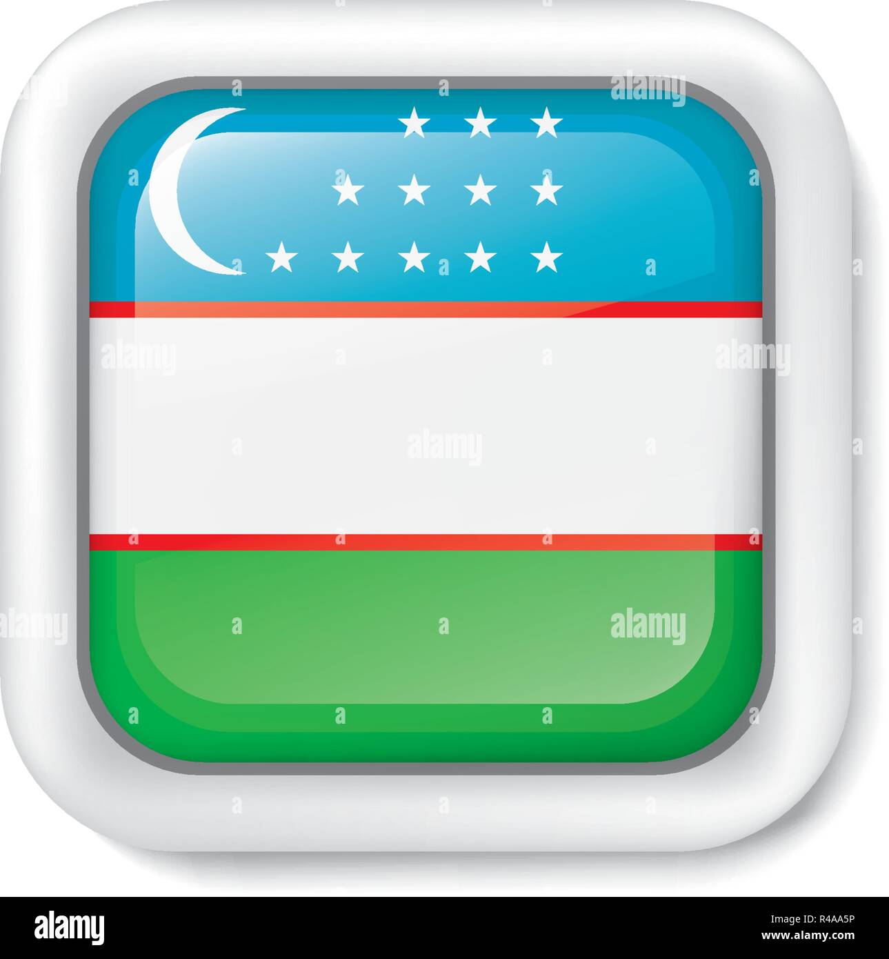 Uzbekistan national flag, vector illustration on a white background ...