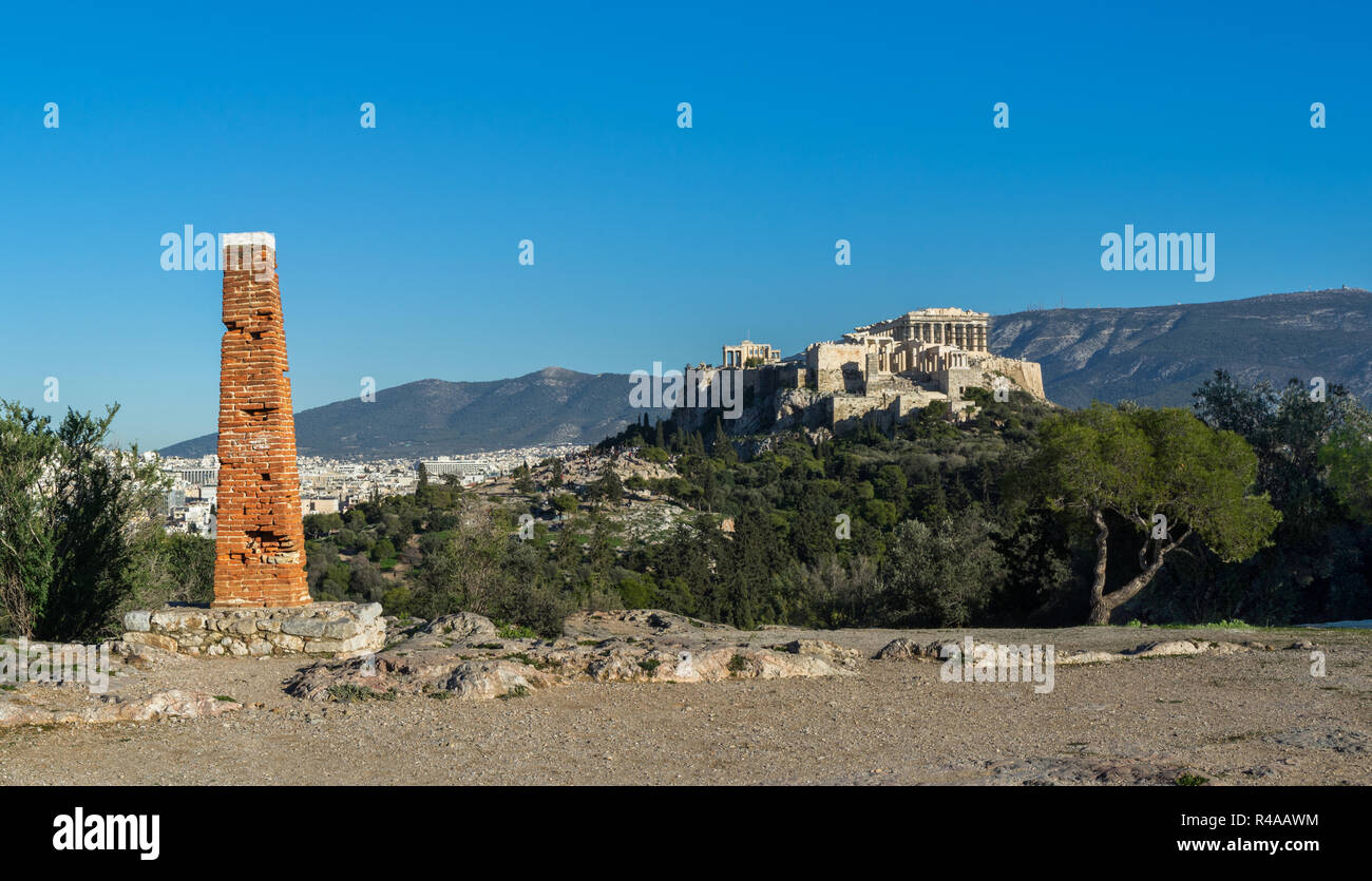The Acropolis of Athens as seen from the ancient monument of Democracy ...