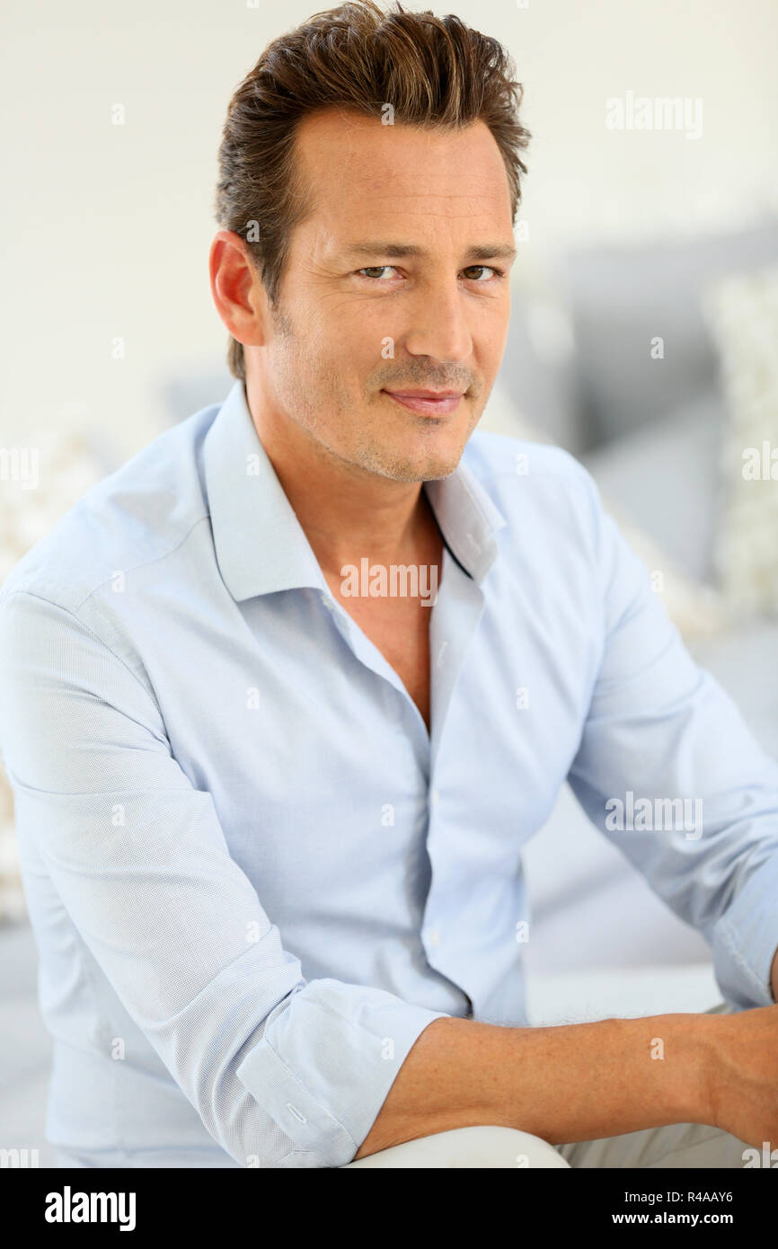 Portrait of handsome 40-year-old man Stock Photo - Alamy