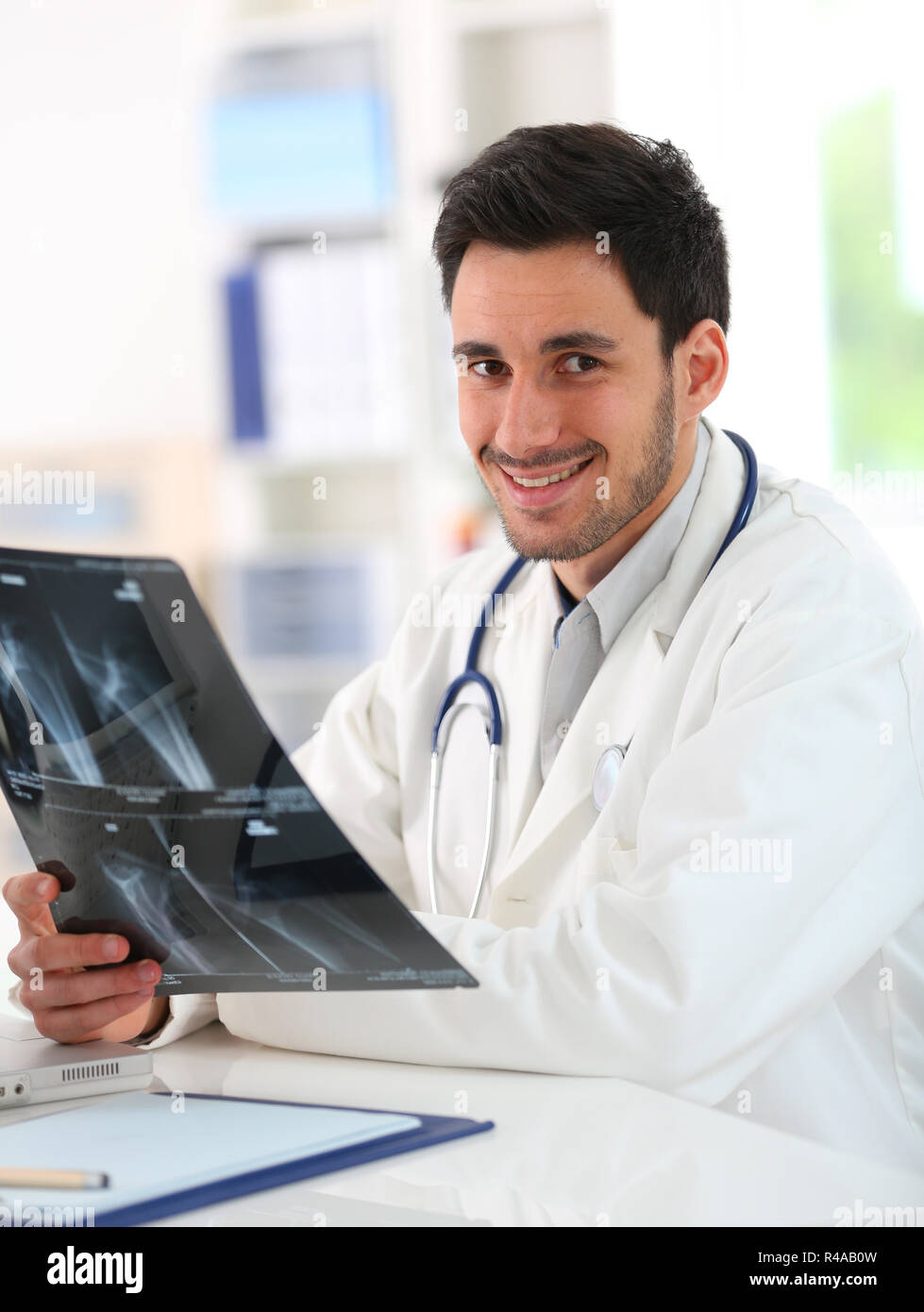 Portrait of student in medicine working in hospital Stock Photo - Alamy