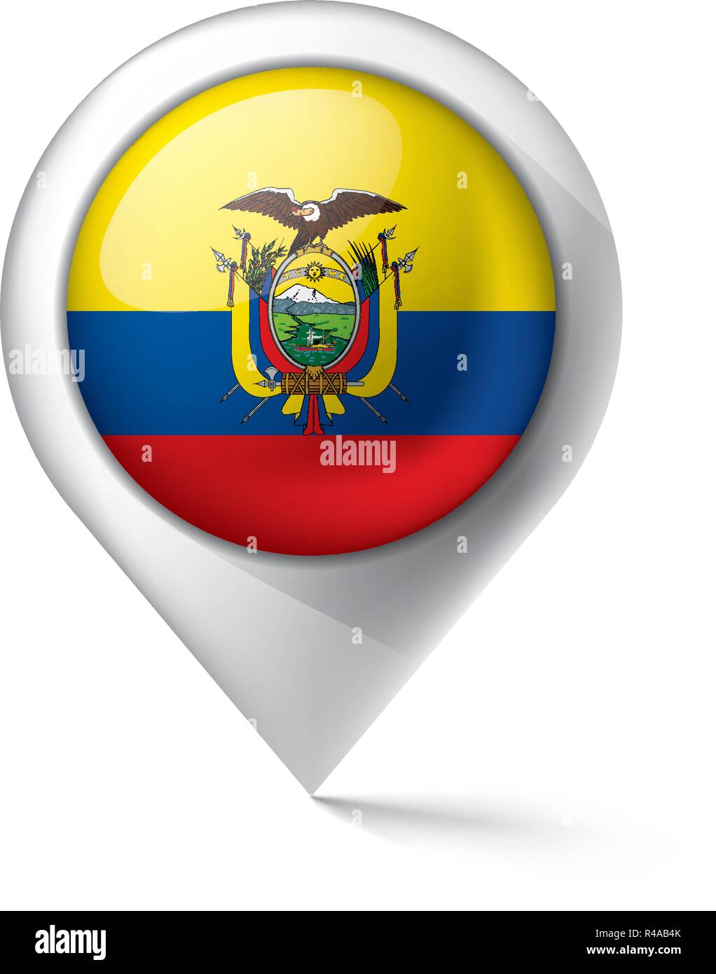 Ecuador national flag, vector illustration on a white background Stock ...