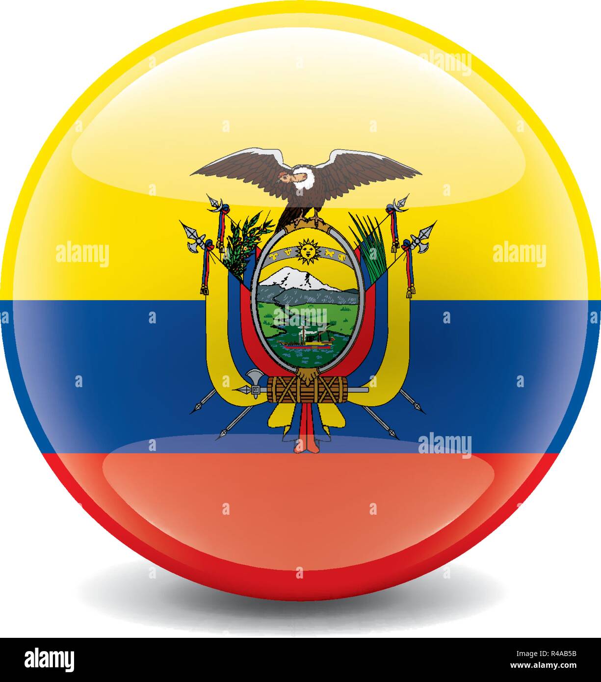 Ecuador national flag, vector illustration on a white background Stock ...
