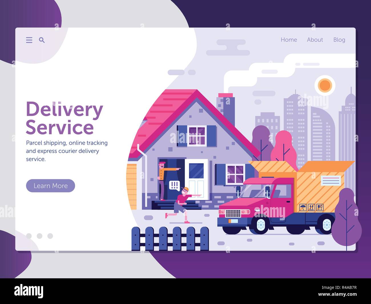 Package Delivery Service Landing Page Stock Vector Image & Art - Alamy