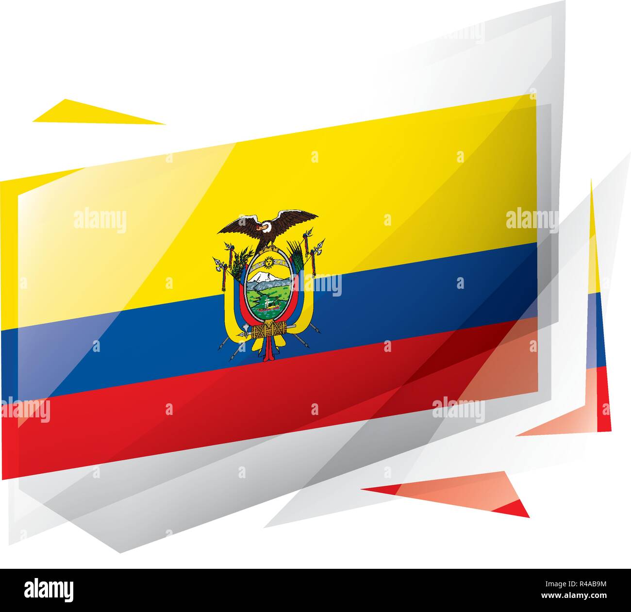Ecuador national flag, vector illustration on a white background Stock ...