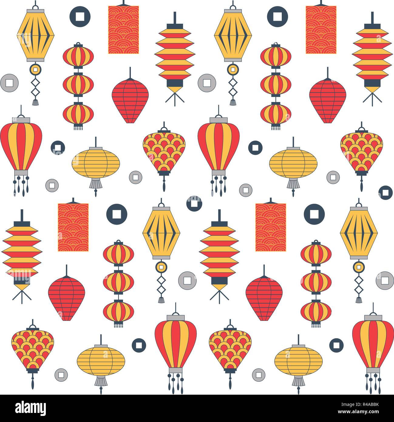 Traditional Chinese Lanterns Seamless Pattern Stock Vector Image & Art ...