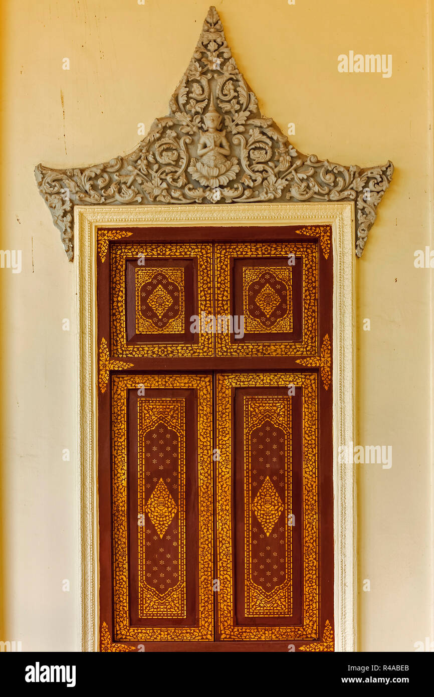 Detail of ornate window in the Throne Hall at the Royal Palace, Royal ...