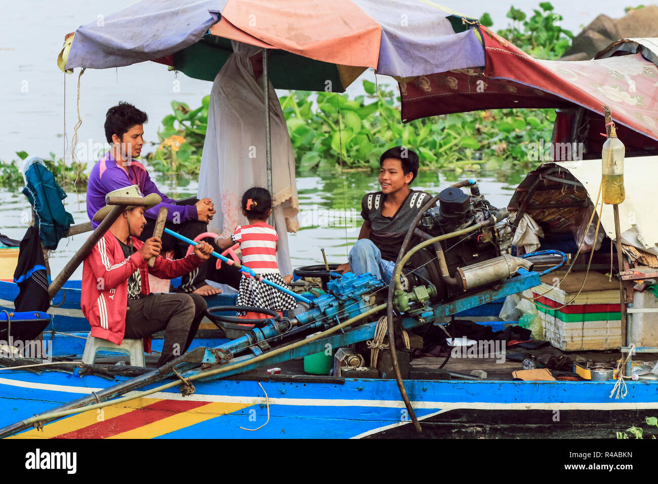 Extended family of Muslim Cham fishing people that live here on their ...