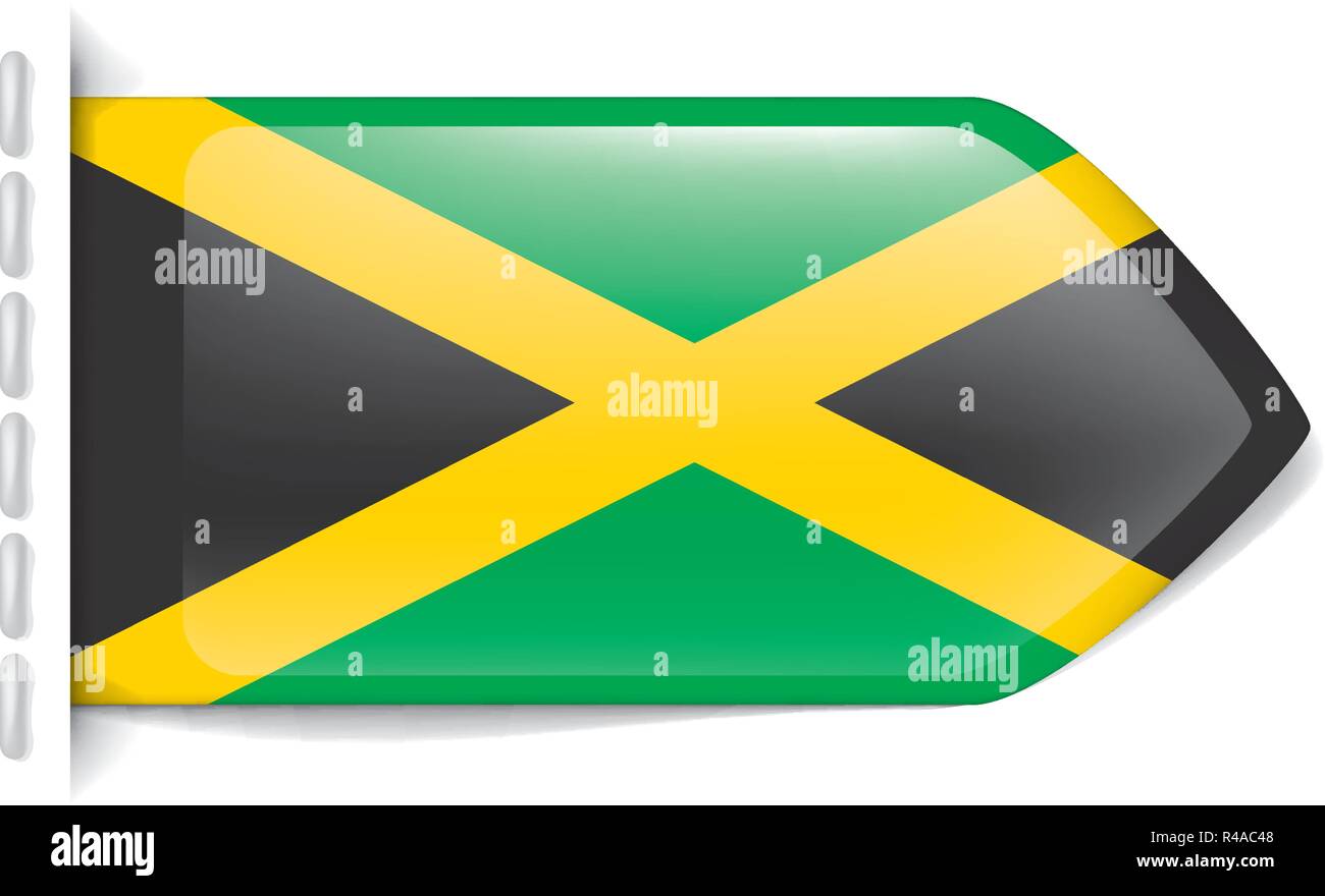 Jamaica national flag, vector illustration on a white background Stock ...