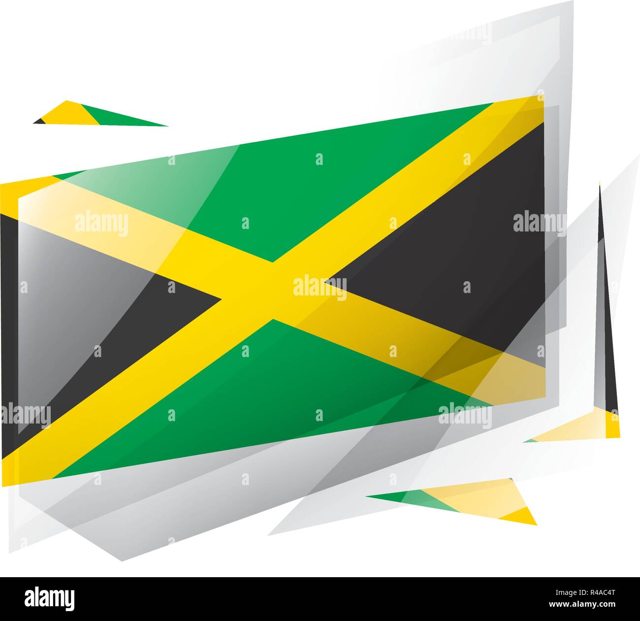Jamaica national flag, vector illustration on a white background Stock ...