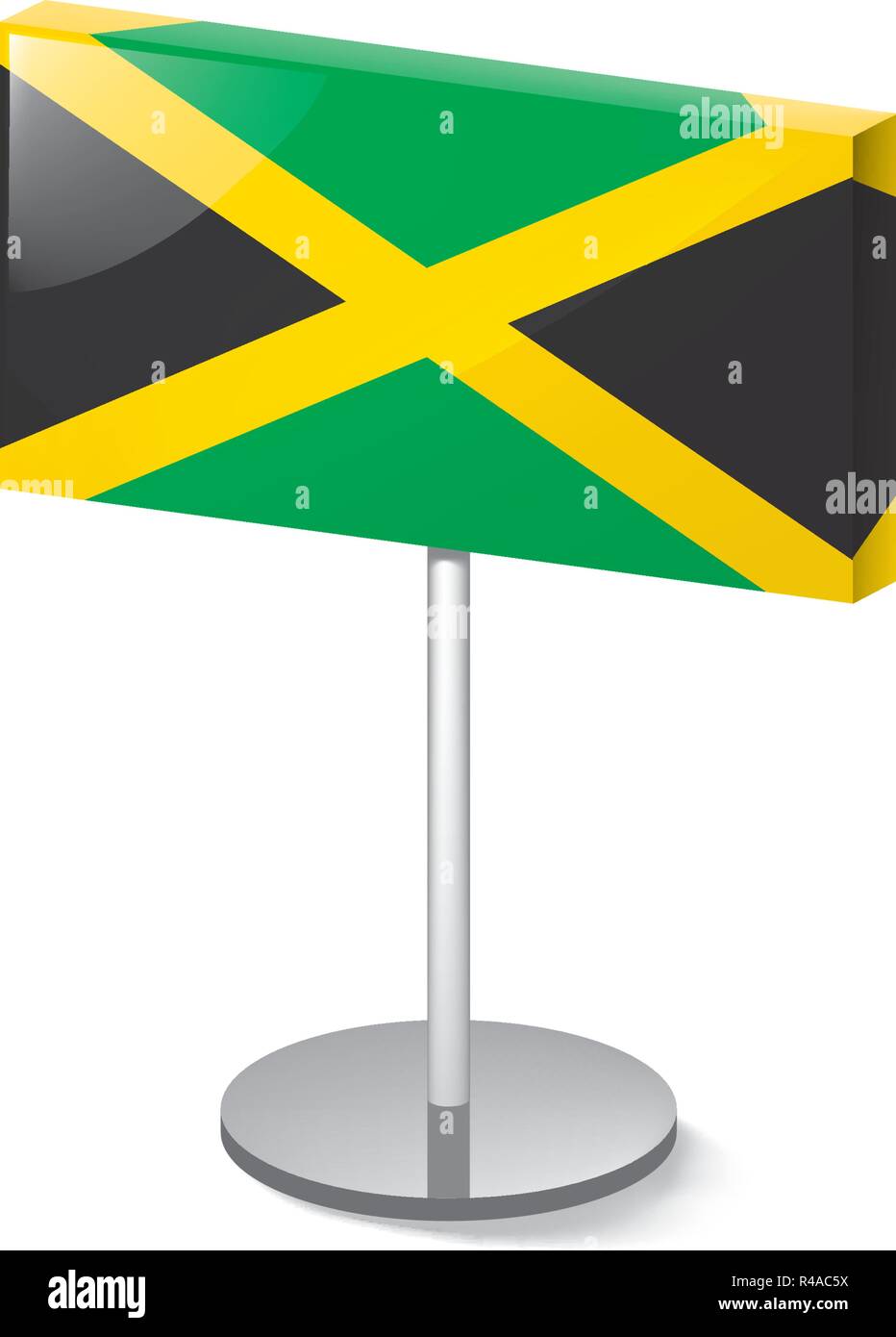Jamaica national flag, vector illustration on a white background Stock ...