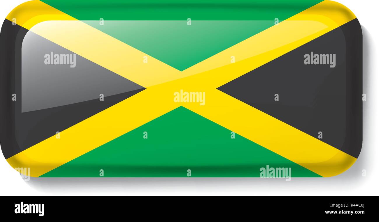 Jamaica national flag, vector illustration on a white background Stock ...