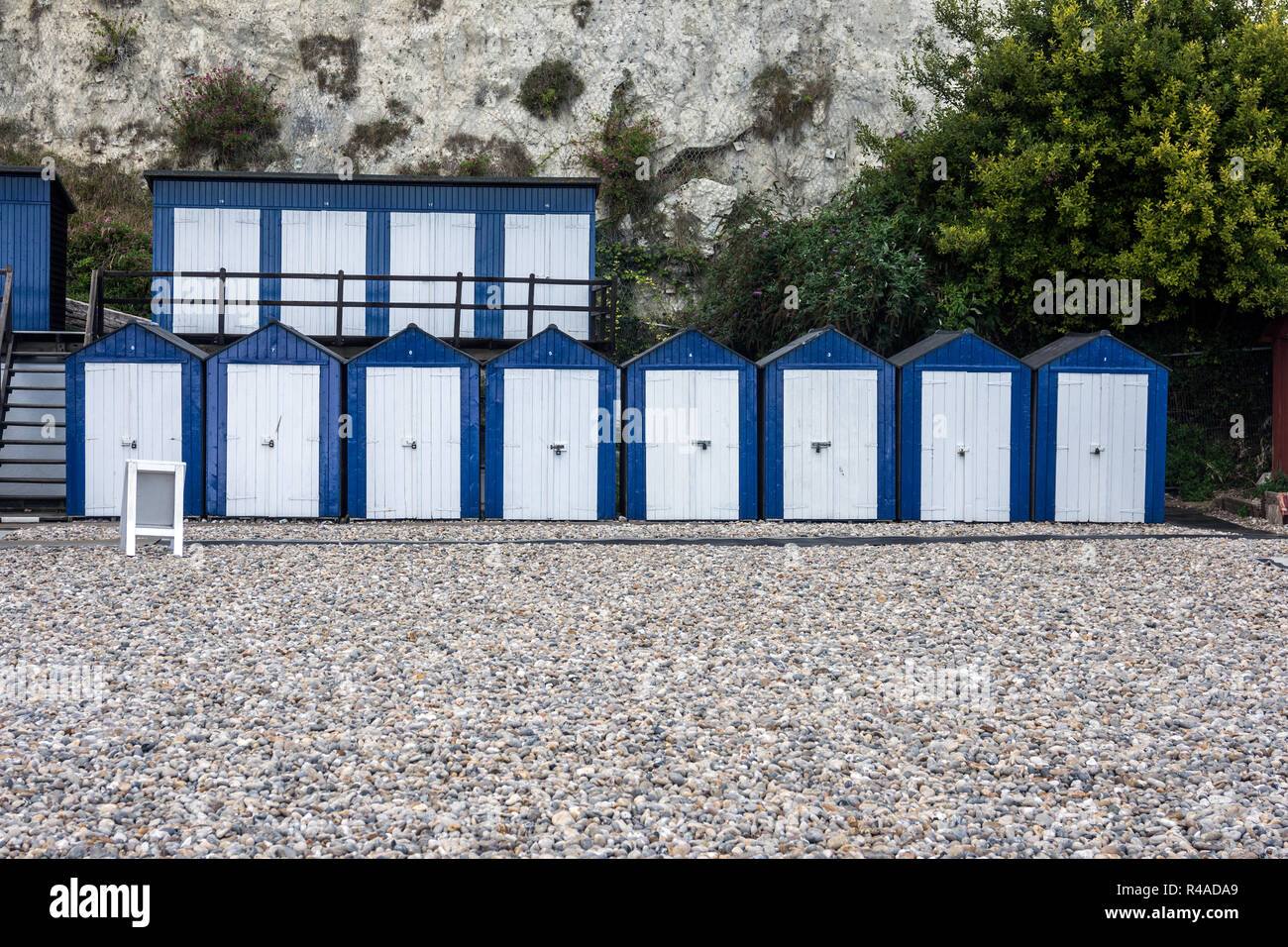 Beach Huts at Beer, Devon Stock Photo - Alamy
