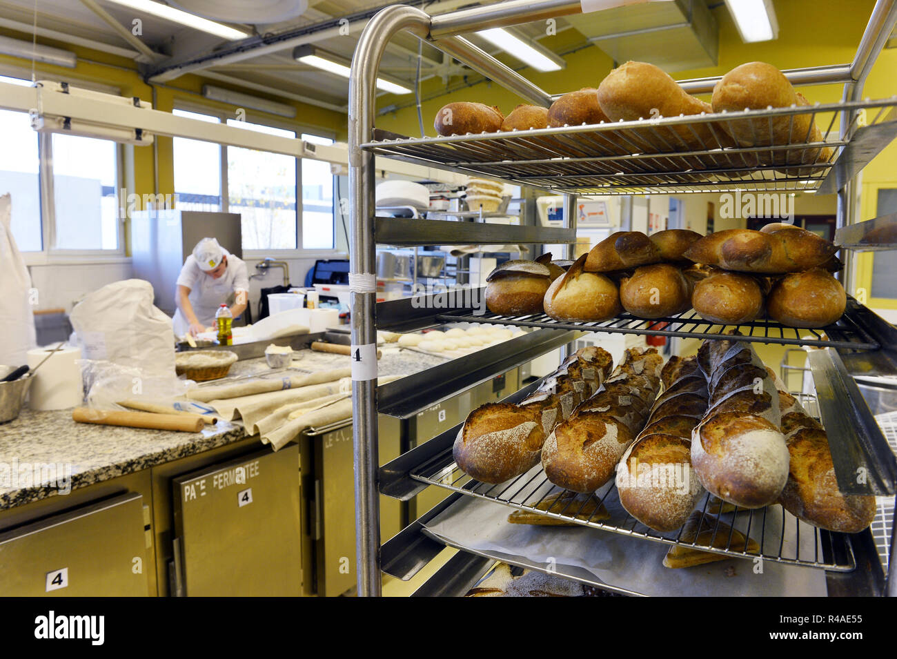 French bread in bakery - Seine Saint-Denis - France Stock Photo - Alamy