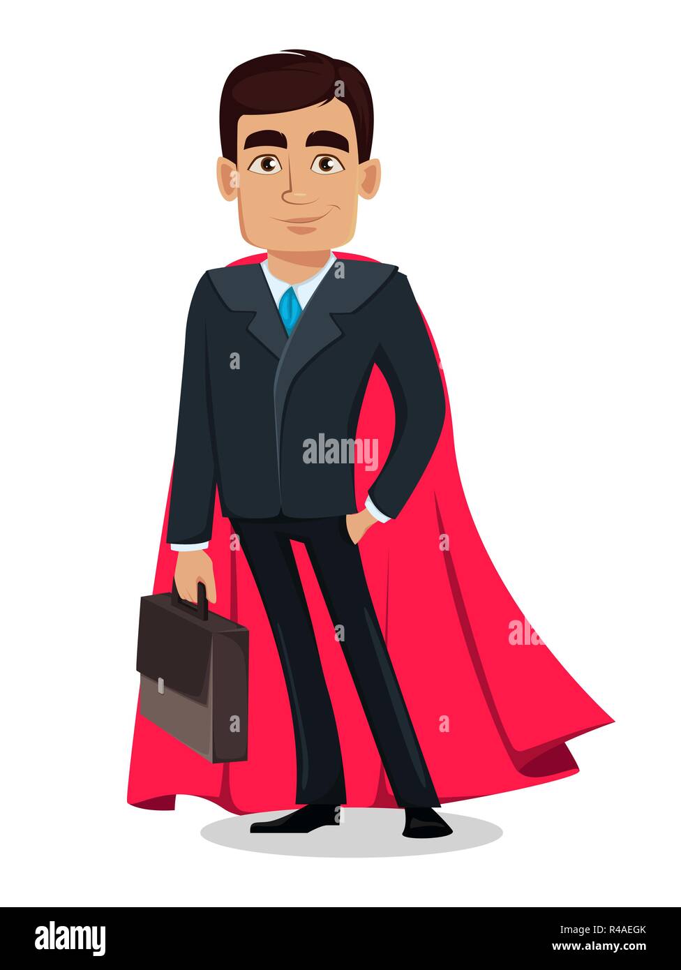 Business man cartoon character in formal suit. Handsome businessman in ...