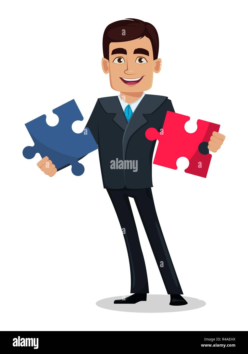 Business man cartoon character in formal suit. Handsome businessman ...