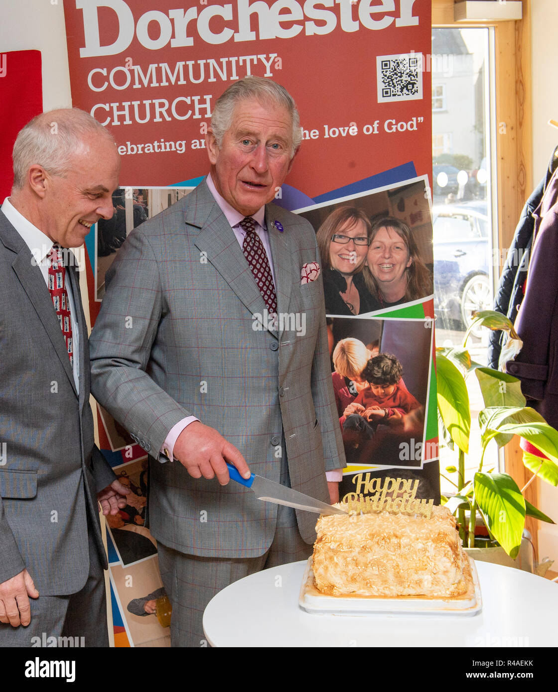 The Prince of Wales cuts a birthday cake made for him during the ...