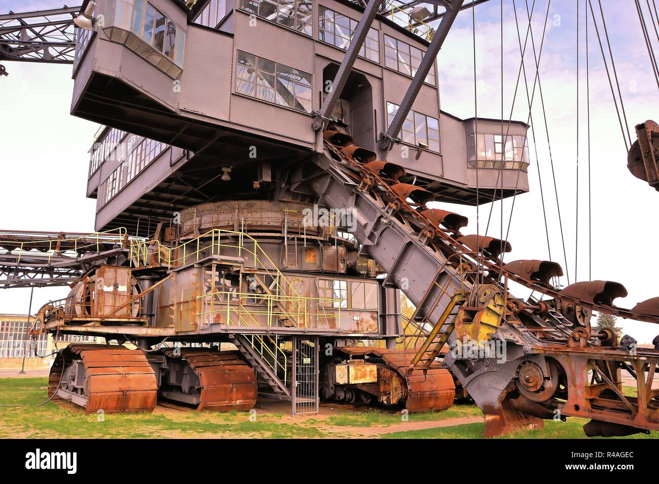 discarded lignite excavators in the disused opencast mine Ferropolis ...