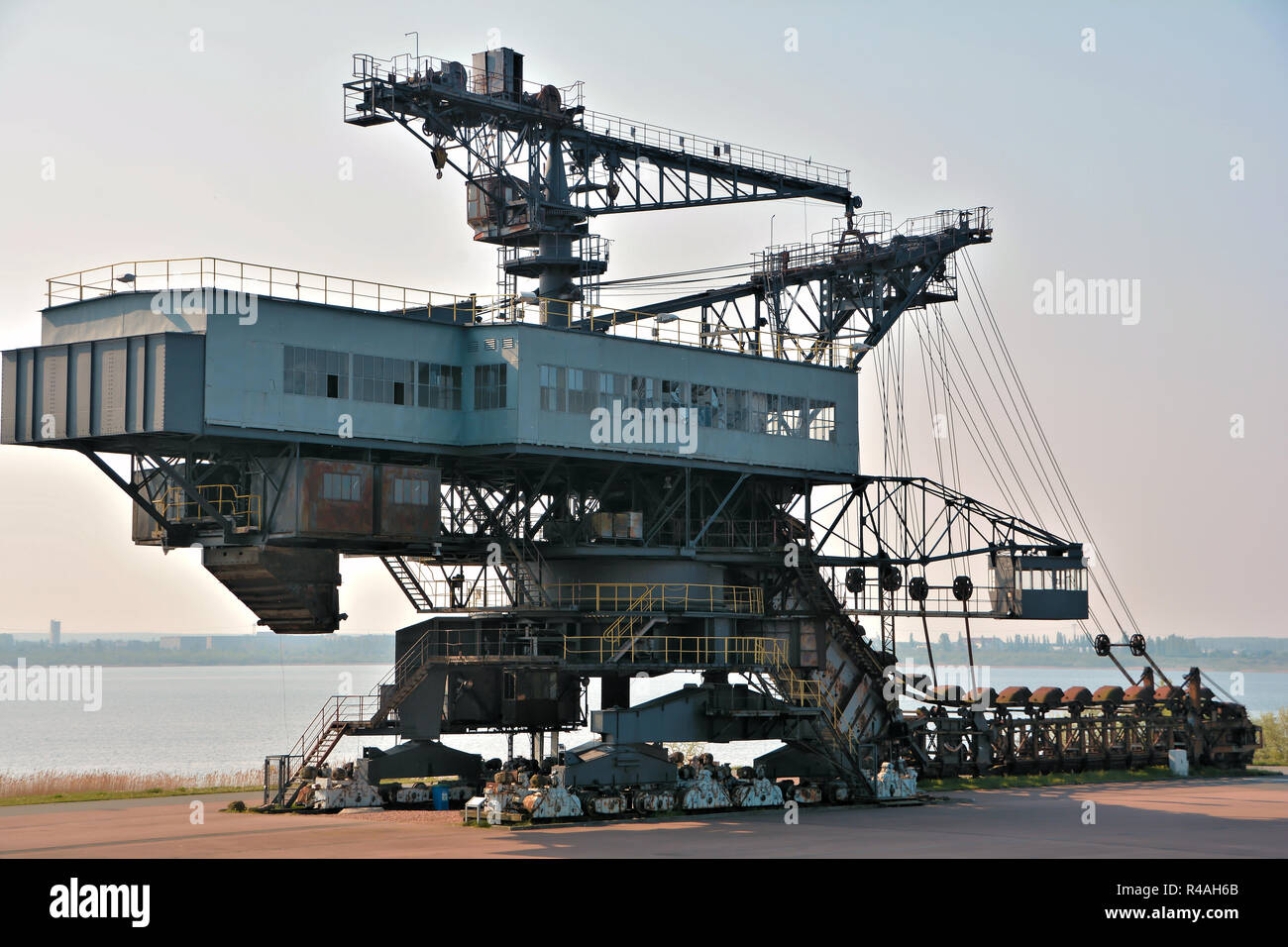 discarded lignite excavators in the disused opencast mine Ferropolis ...