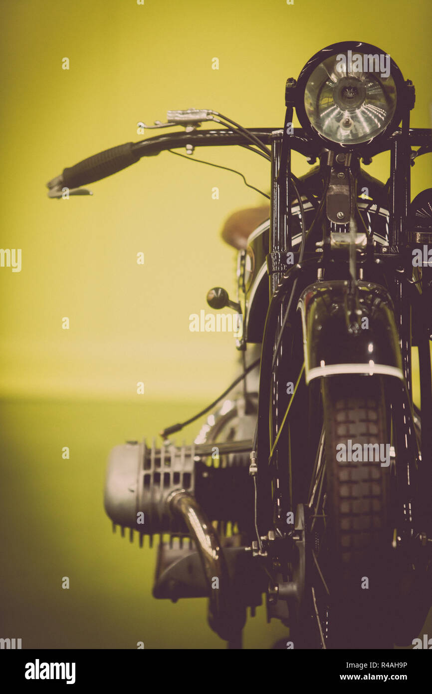 Front view of a vintage motorcycle with a boxer engine Stock Photo - Alamy
