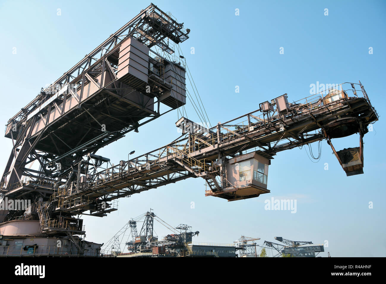 discarded lignite excavators in the disused opencast mine Ferropolis ...