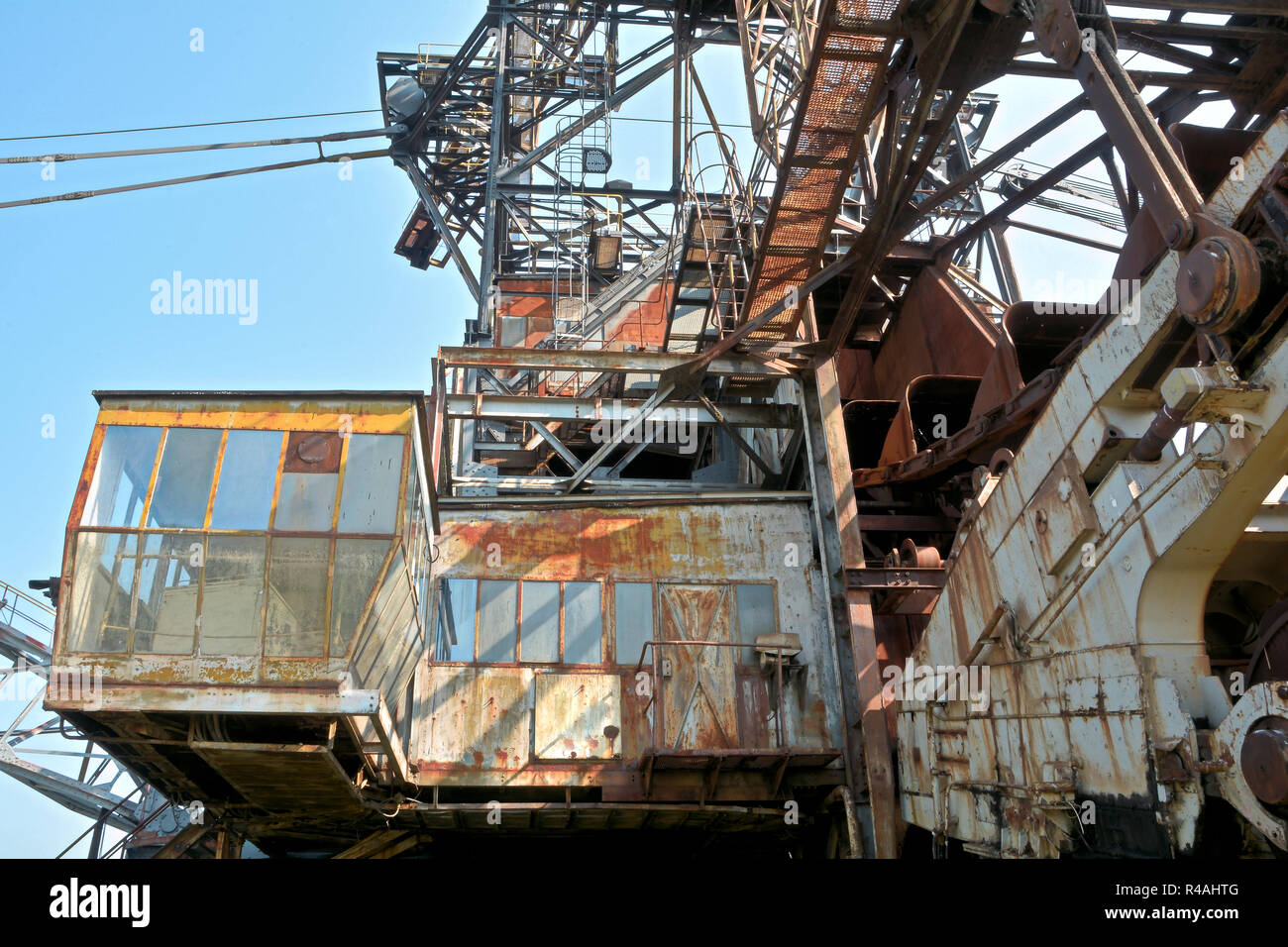 discarded lignite excavators in the disused opencast mine Ferropolis ...