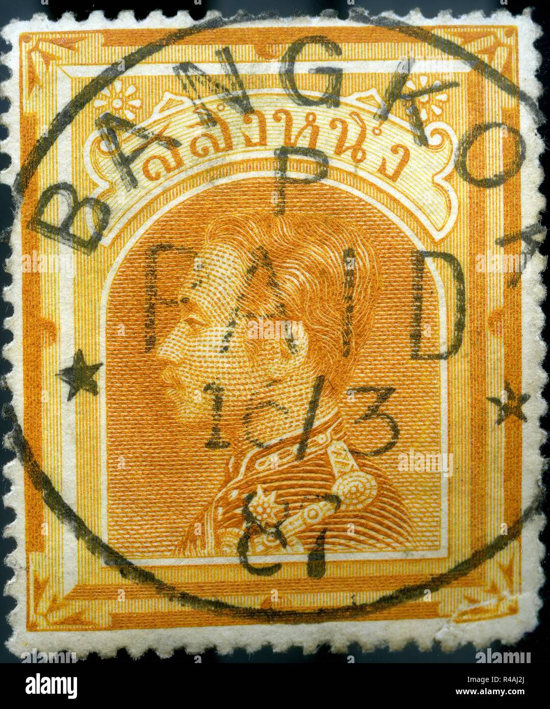 Stamp cancel bangkok in siam thailand 1887 hi-res stock photography and ...