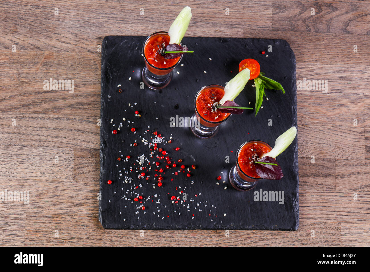 Spanish Gazpacho soup with celery Stock Photo - Alamy