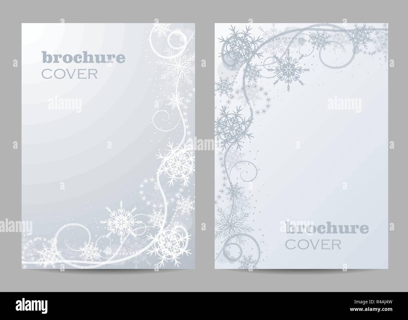 Brochure template layout design. Beautiful winter pattern on blue ...