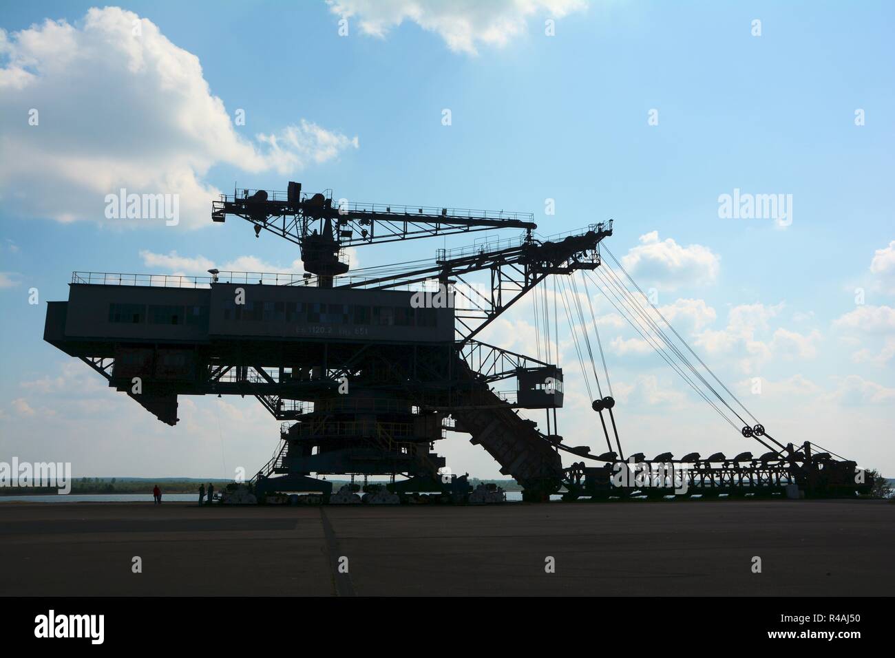 discarded lignite excavators in the disused opencast mine Ferropolis ...