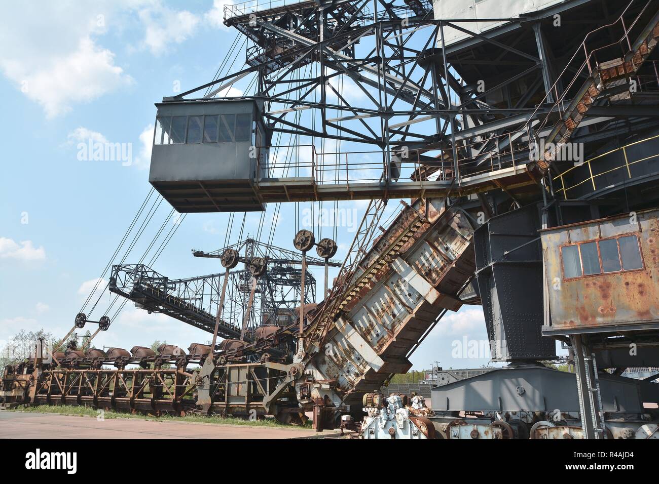discarded lignite excavators in the disused opencast mine Ferropolis ...