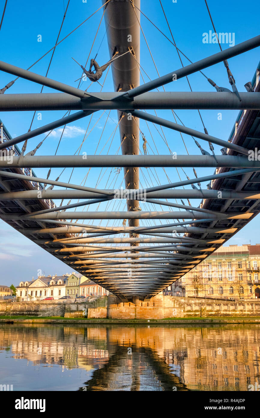 Father Bernatek Pedestrian Bridge, Krakow, Poland Stock Photo - Alamy