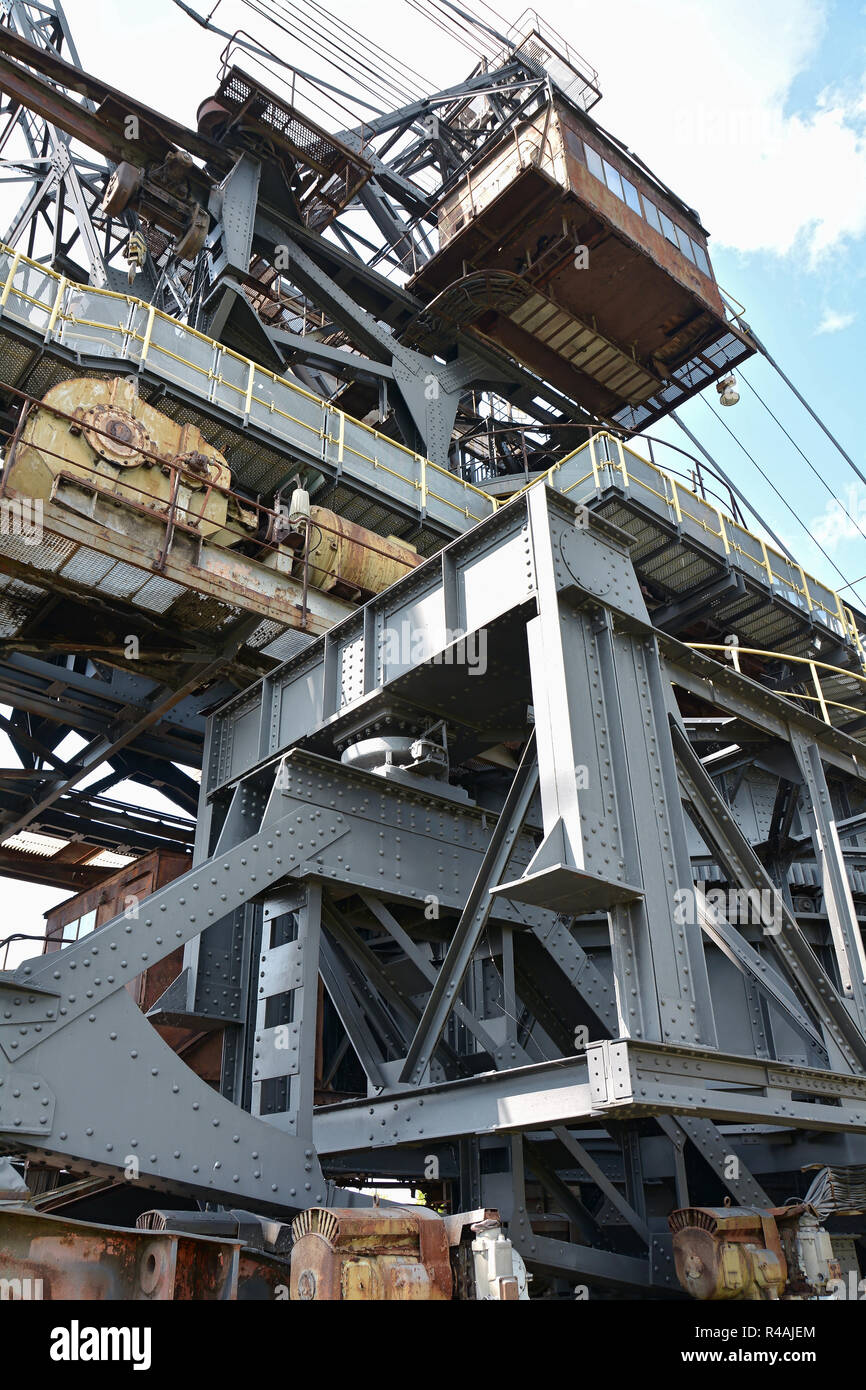 discarded lignite excavators in the disused opencast mine Ferropolis ...