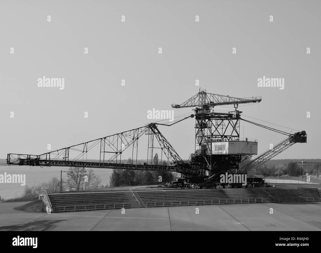discarded lignite excavator in the disused opencast mine Ferropolis ...