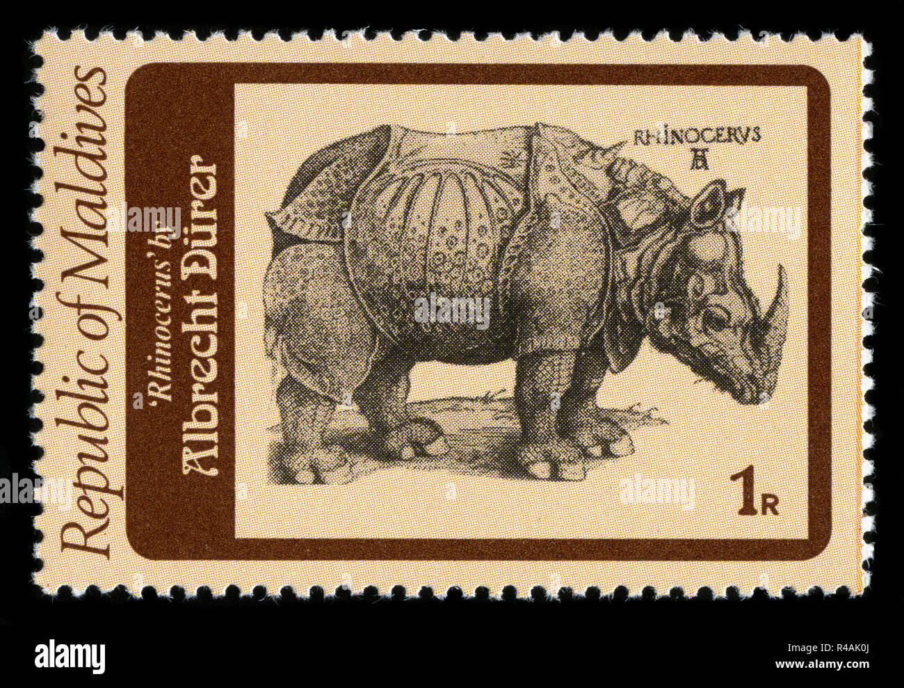 Postage stamp from the Maldives in the 450th Anniversary of the Death ...