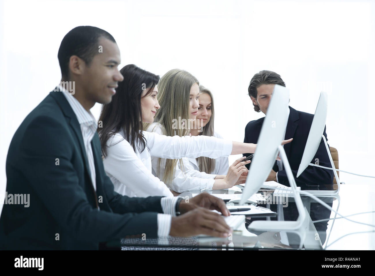 professional business team working in a modern office Stock Photo - Alamy