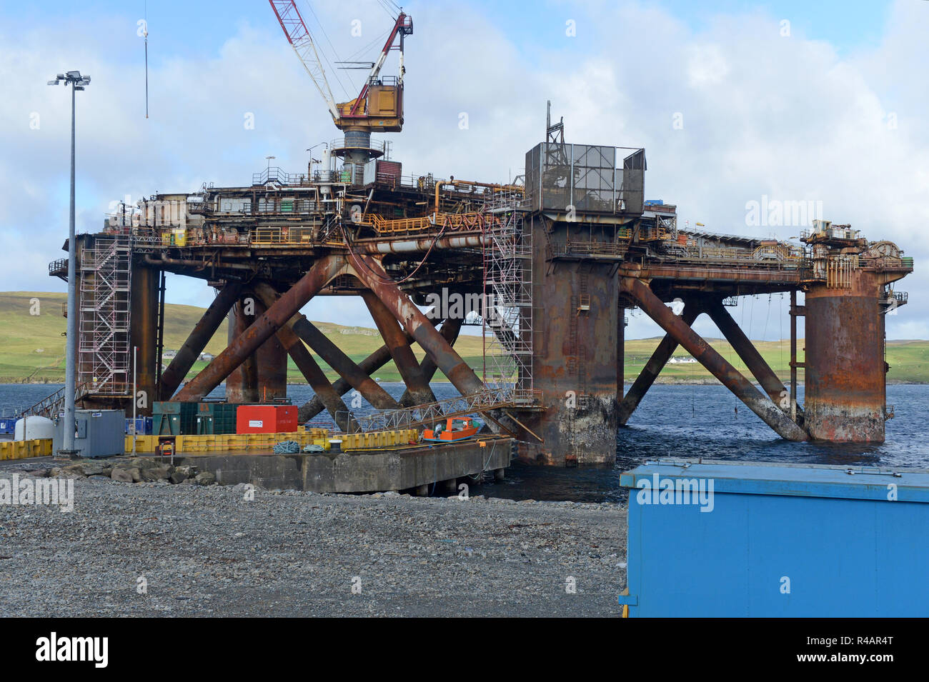 Buchan Alpha oil rig being decommissioned in Lerwick Shetland for scrap ...