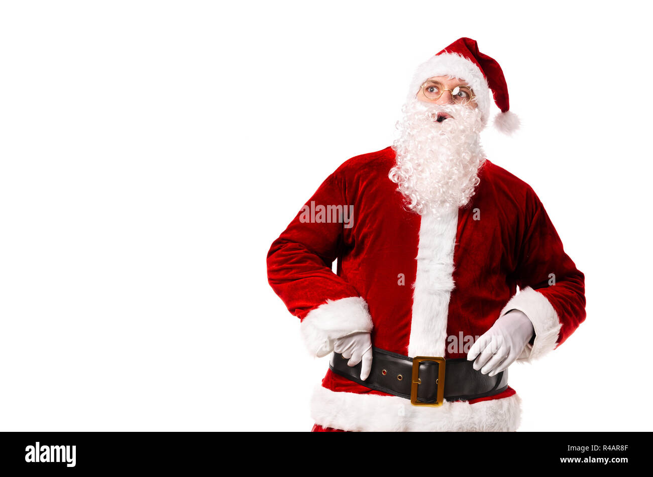 Santa Claus on white background Stock Photo - Alamy