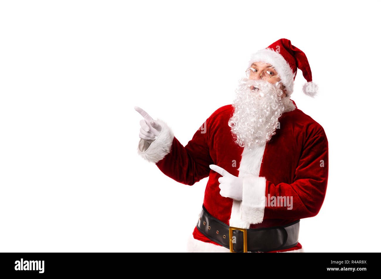Santa Claus on white background Stock Photo - Alamy