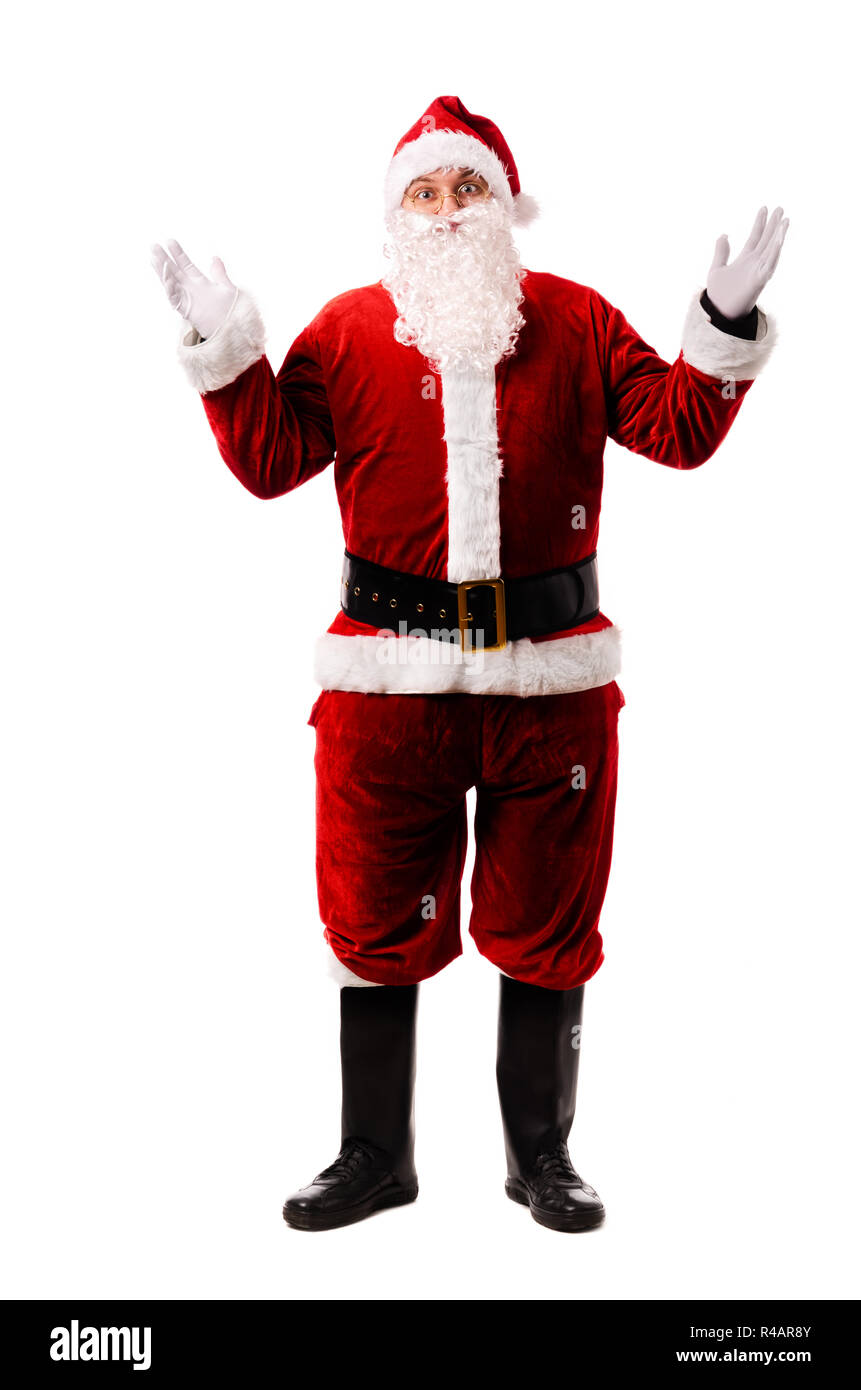 Santa Claus on white background Stock Photo - Alamy