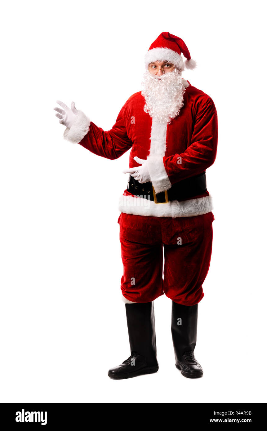 Santa Claus on white background Stock Photo - Alamy
