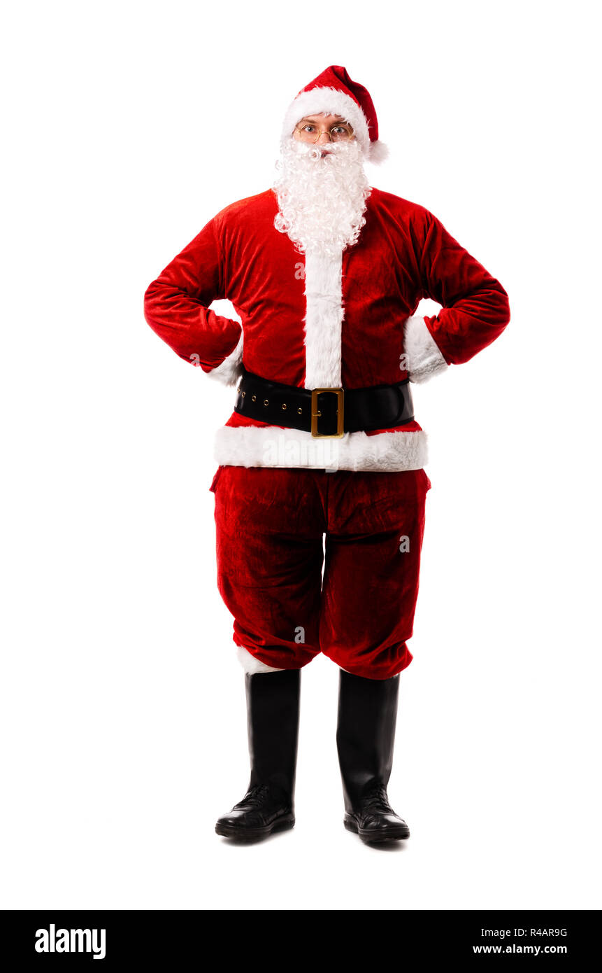 Santa Claus on white background Stock Photo - Alamy