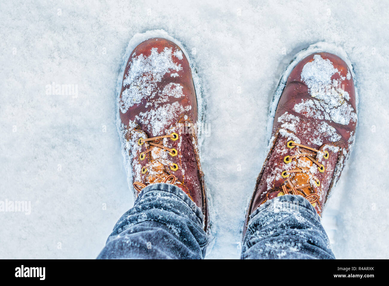 Top view first snowfall in hi-res stock photography and images - Alamy