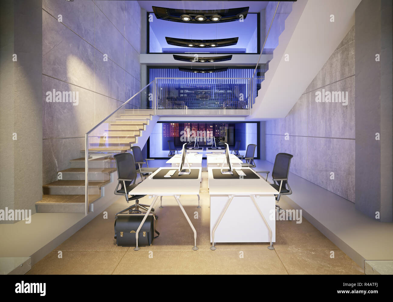 modern office interior. 3d rendering design concept Stock Photo - Alamy