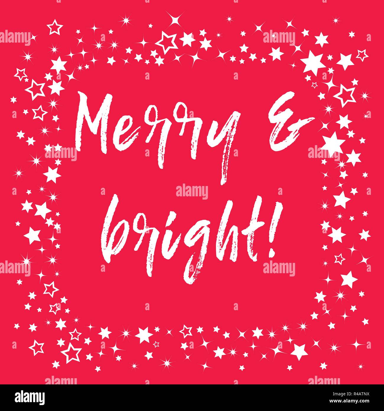 Merry Christmas Hand lettering Greeting Card. Typographical Vector ...